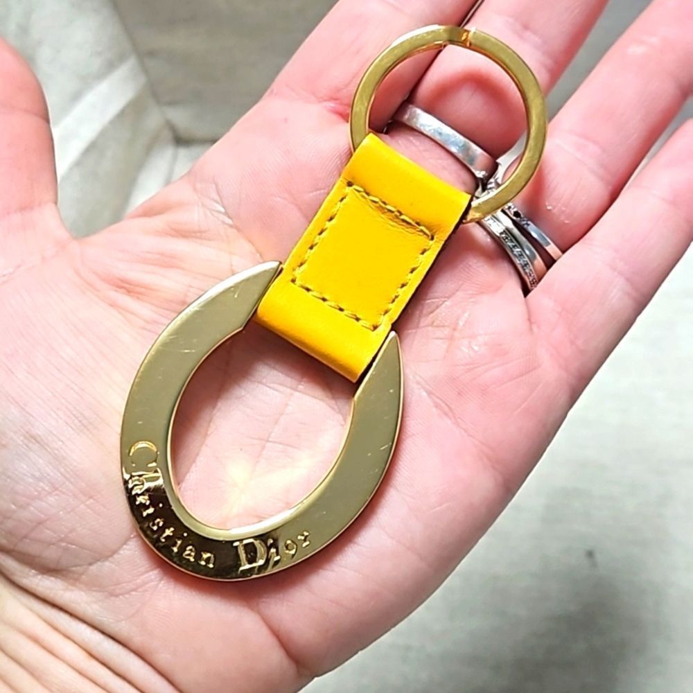 Authentic Christian Dior Gold Plated Vintage Keyring … - Gem